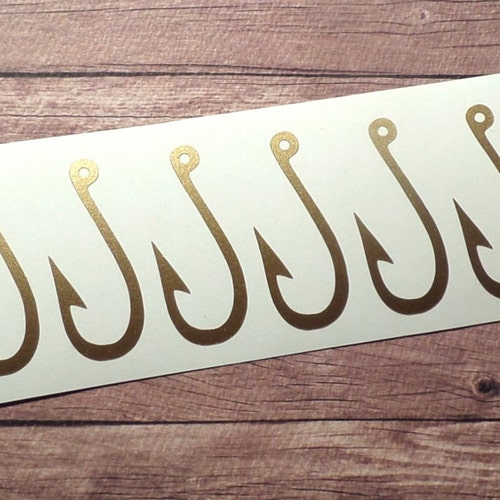 60 Small Fish Hook Stickers Vinyl Hook Decals Fishing Party | Etsy