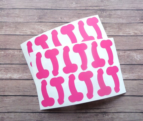 65 Pink Penis Stickers adult content decals Bachelorette | Etsy