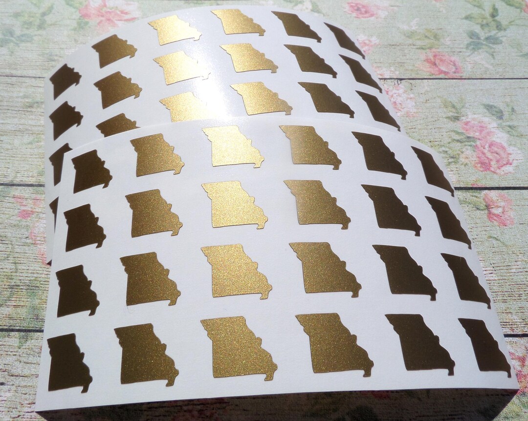 8-150 Missouri Stickers, Map Outline Shape, Destination Wedding Welcome ...