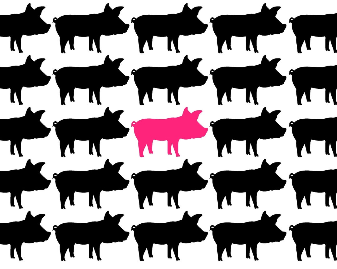 25 Pig Stickers, Farm Party, Pig Decals, Kitchen Removable Wallpaper ...