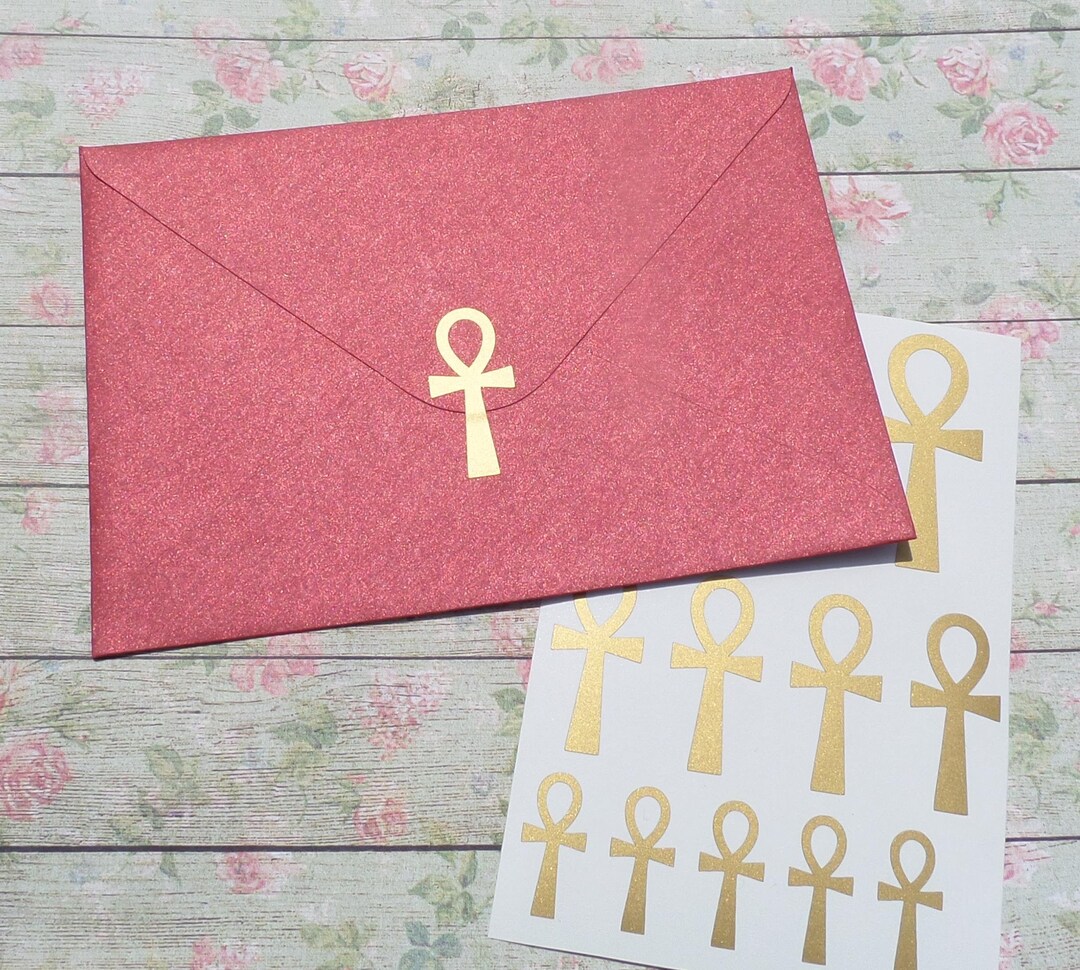 20+ Egyptian Ankh Stickers, Envelope Seal, Sacred Geometry Craft Supply ...