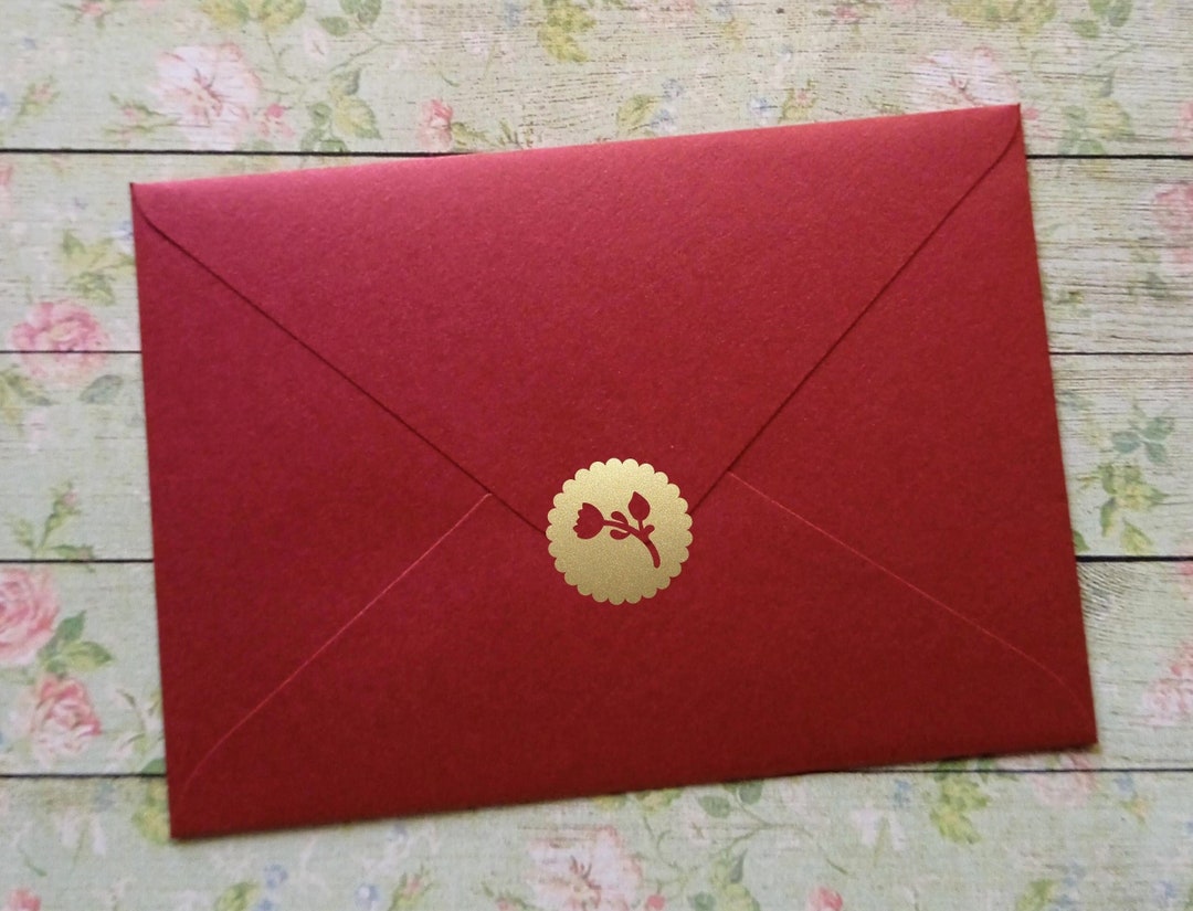 40+ Flower Stickers in Scalloped Round Envelope Seals Craft Supply 1-1 ...