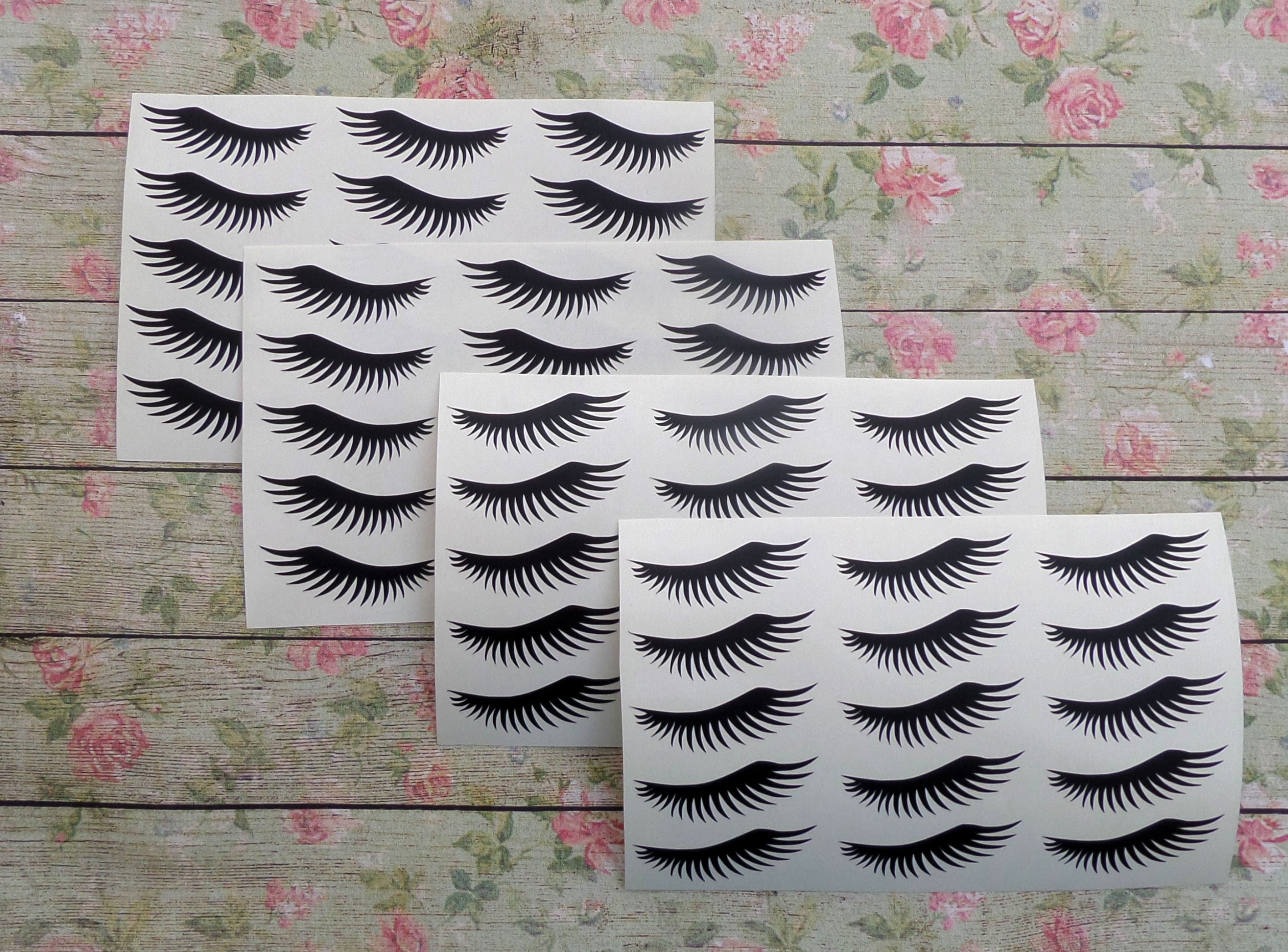 70 Eyelash stickers craft supply 35 pairs decals | Etsy