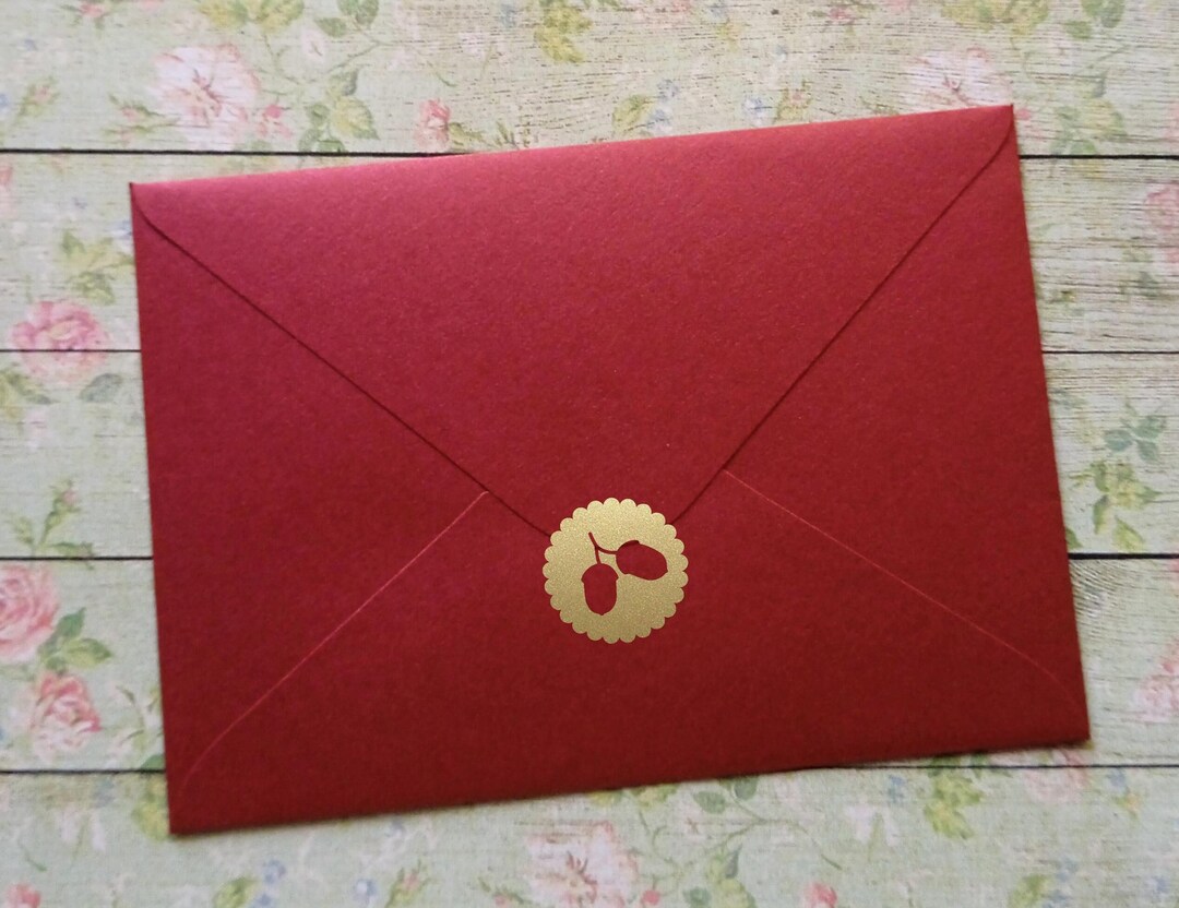 24+ Acorn Stickers in Scalloped Round, Double Acorn Envelope Seals ...