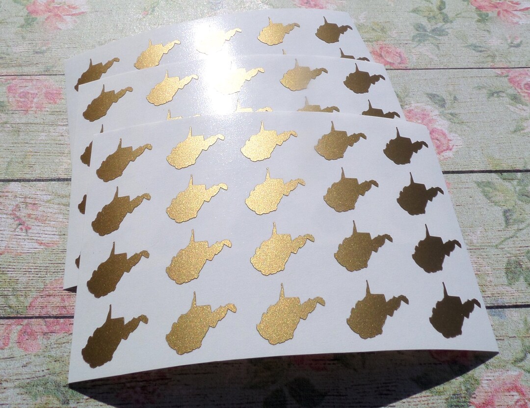 West Virginia Map Stickers: Vinyl Decal, Wedding Welcome Favors - Etsy