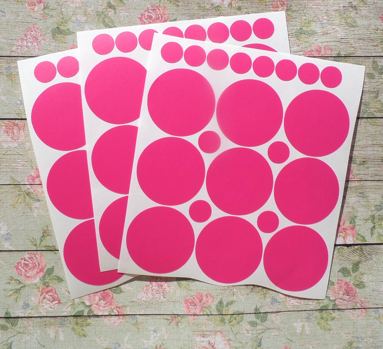 90 Vinyl Polka Dots Stickers in Set 2 Sizes Circle Decals | Etsy