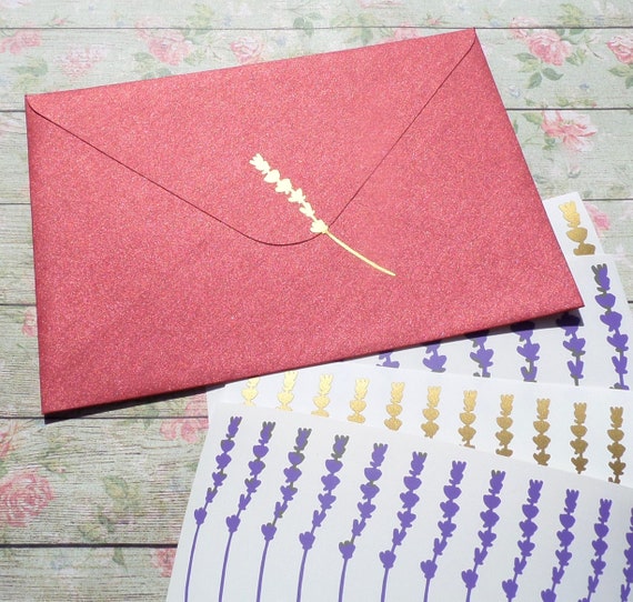 40 Lavender Stickers Floral Envelope Seal Wedding - Etsy