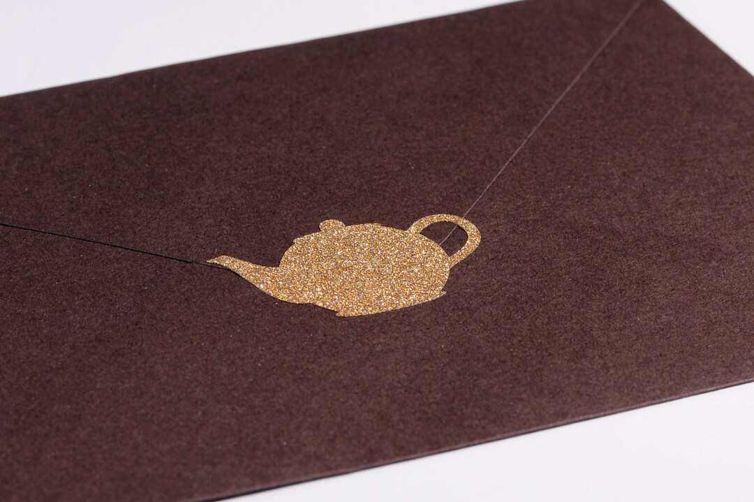 25 Glitter Teapot Stickers, Tea Party Decoration, Gold Envelope Seal - Etsy