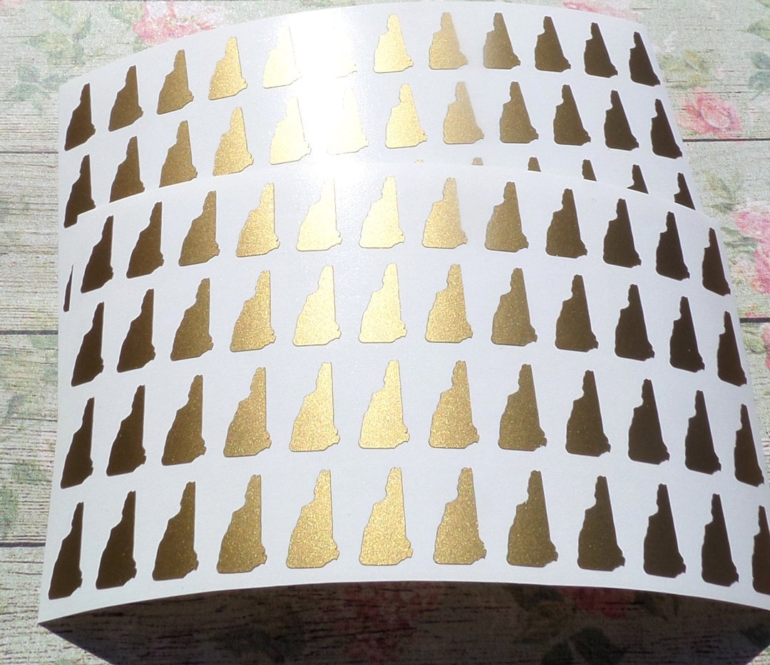 150 Tiny New Hampshire Stickers, Map Outline Shape, Destination Wedding ...