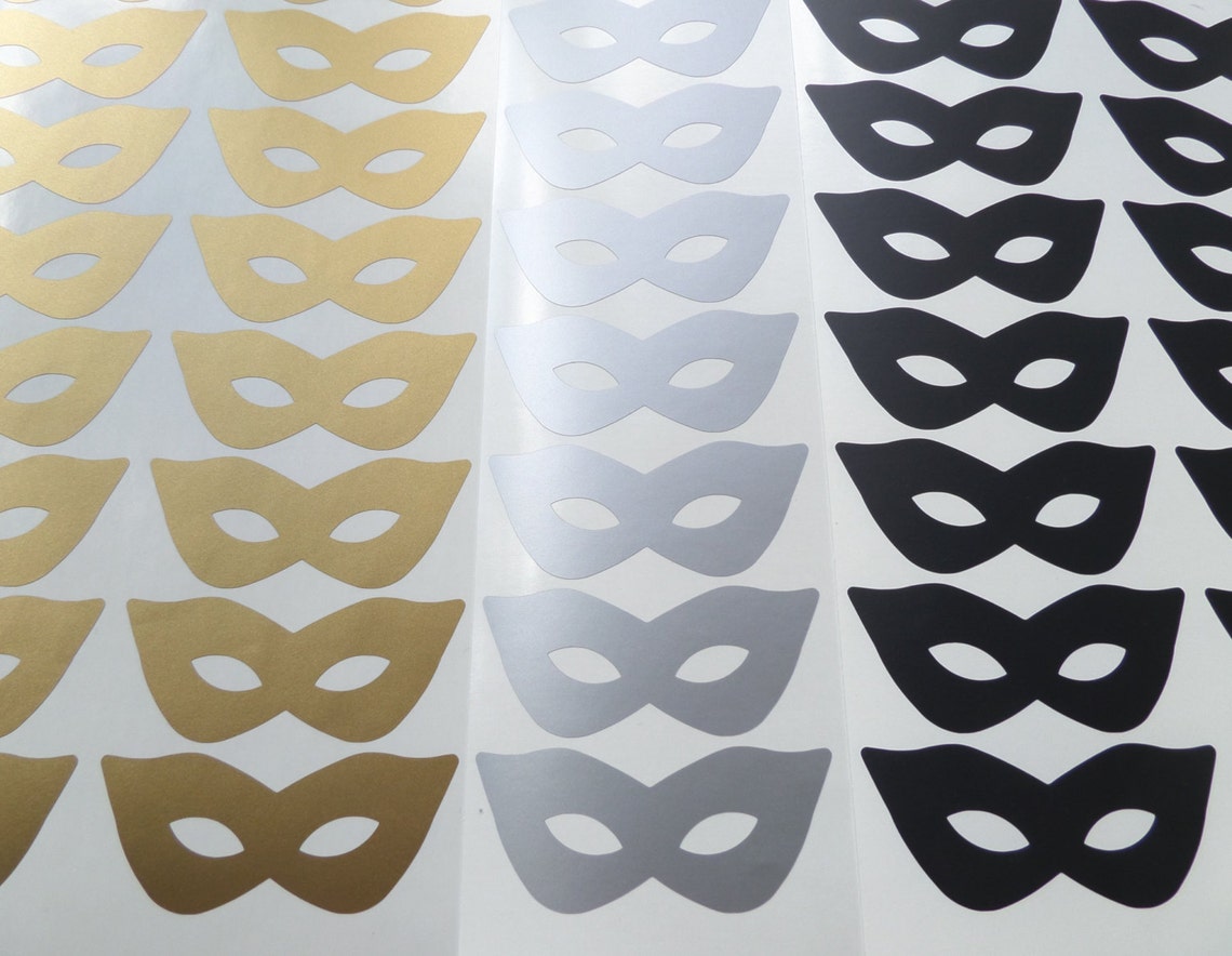 20 Mask Stickers Masquerade Party Decorations Envelope Seal - Etsy