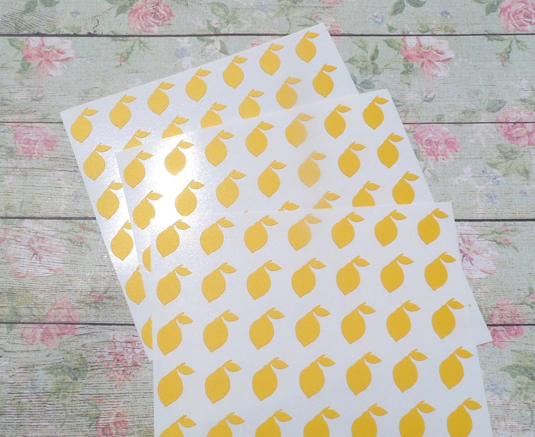 150 Tiny Lemon Stickers, Gift Wrapping, Fruit Craft Supply, Half Inch ...