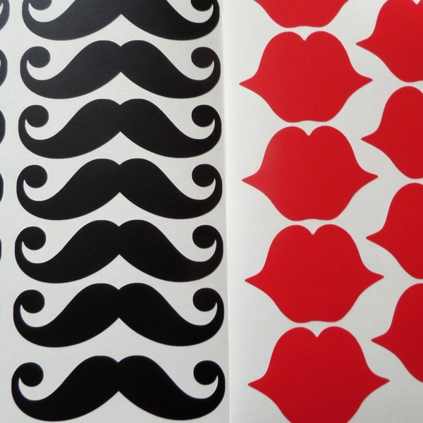 Mustache and Kiss - Etsy
