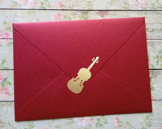 Violin Stickers Musical Instrument Envelope Seal Craft - Etsy