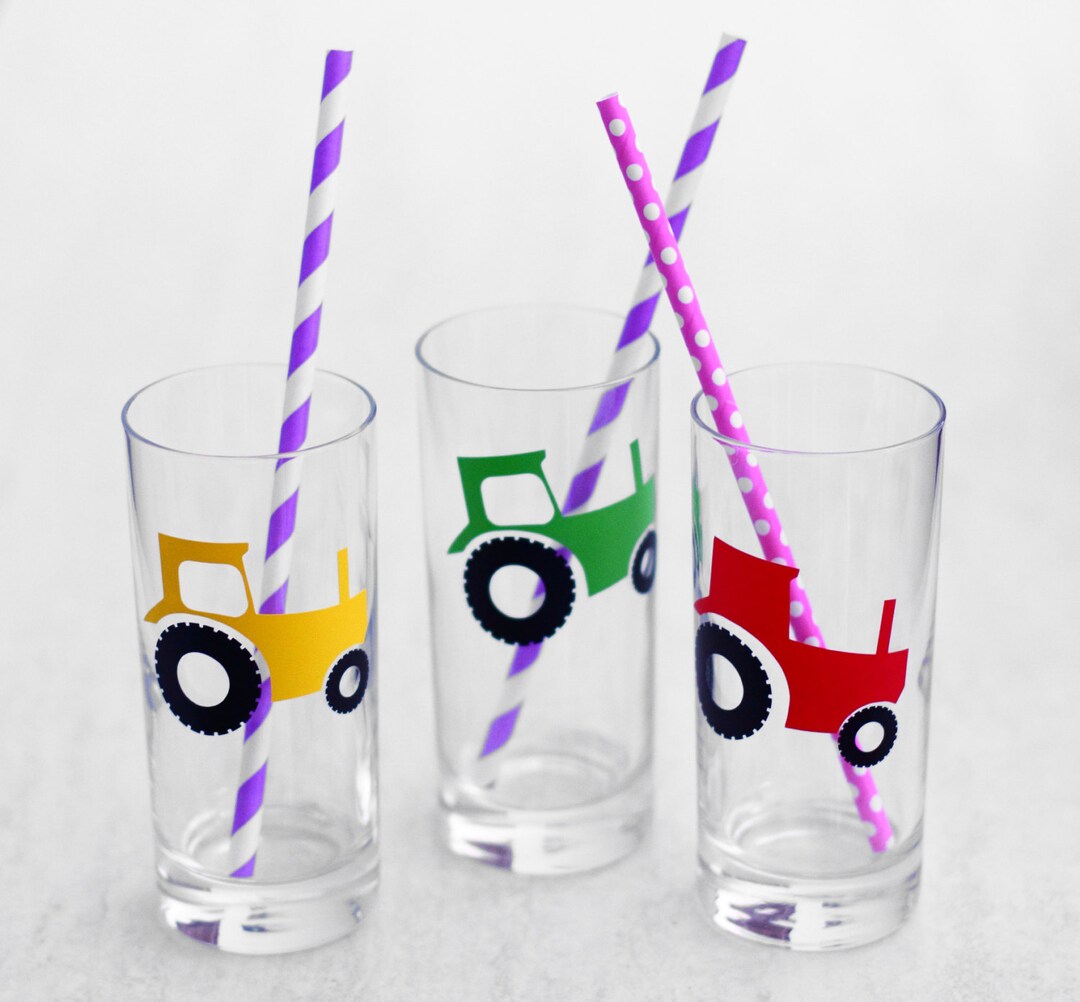 12 Vinyl Tractor Stickers, Farm Party Cup Decals, Tractor Decals, Boys ...