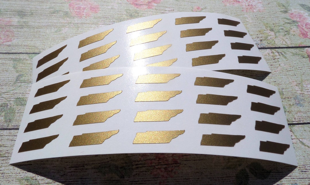 40-150 Tiny Tennessee Stickers, Map Outline Shape, Destination Wedding ...