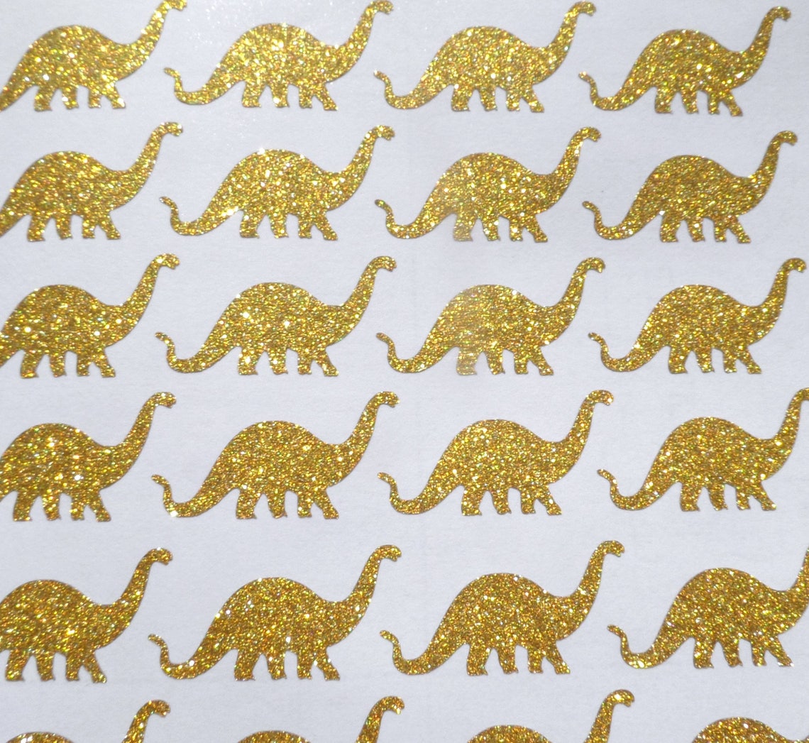 24 Tiny Glitter Dinosaur Stickers Dinosaur Party Invitation - Etsy
