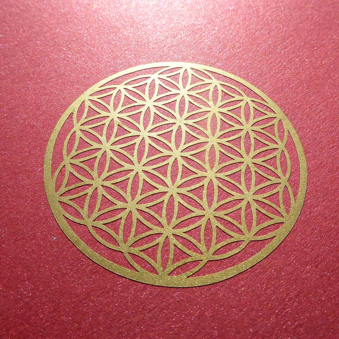 10 Flower of Life Stickers, Sacred Geometry Decals, Vinyl Gold Envelope ...