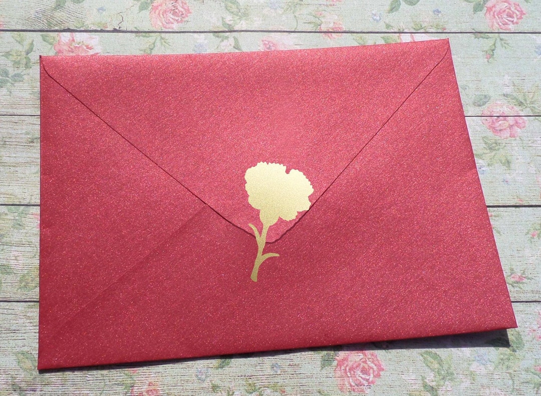 20 Carnation Stickers, Flower Envelope Seal, Craft Supply, 1 2.5in 2.5 ...
