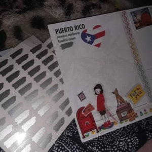 40-150 Tiny Puerto Rico Stickers, Map Outline Shape, Destination ...