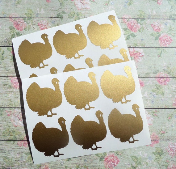 27 Vinyl Turkey Stickers Turkey Decals Thanksgiving Party - Etsy