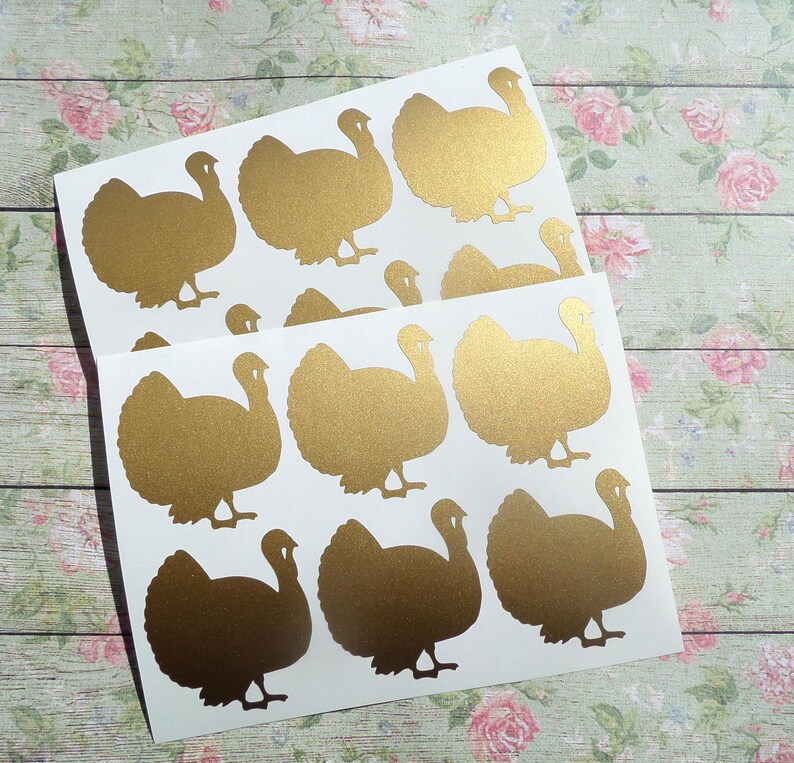 27 Vinyl Turkey Stickers Turkey Decals Thanksgiving Party - Etsy