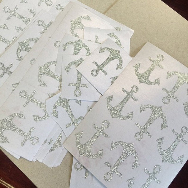 30 Small Glitter Anchor Stickers Envelope Seal Nautical - Etsy