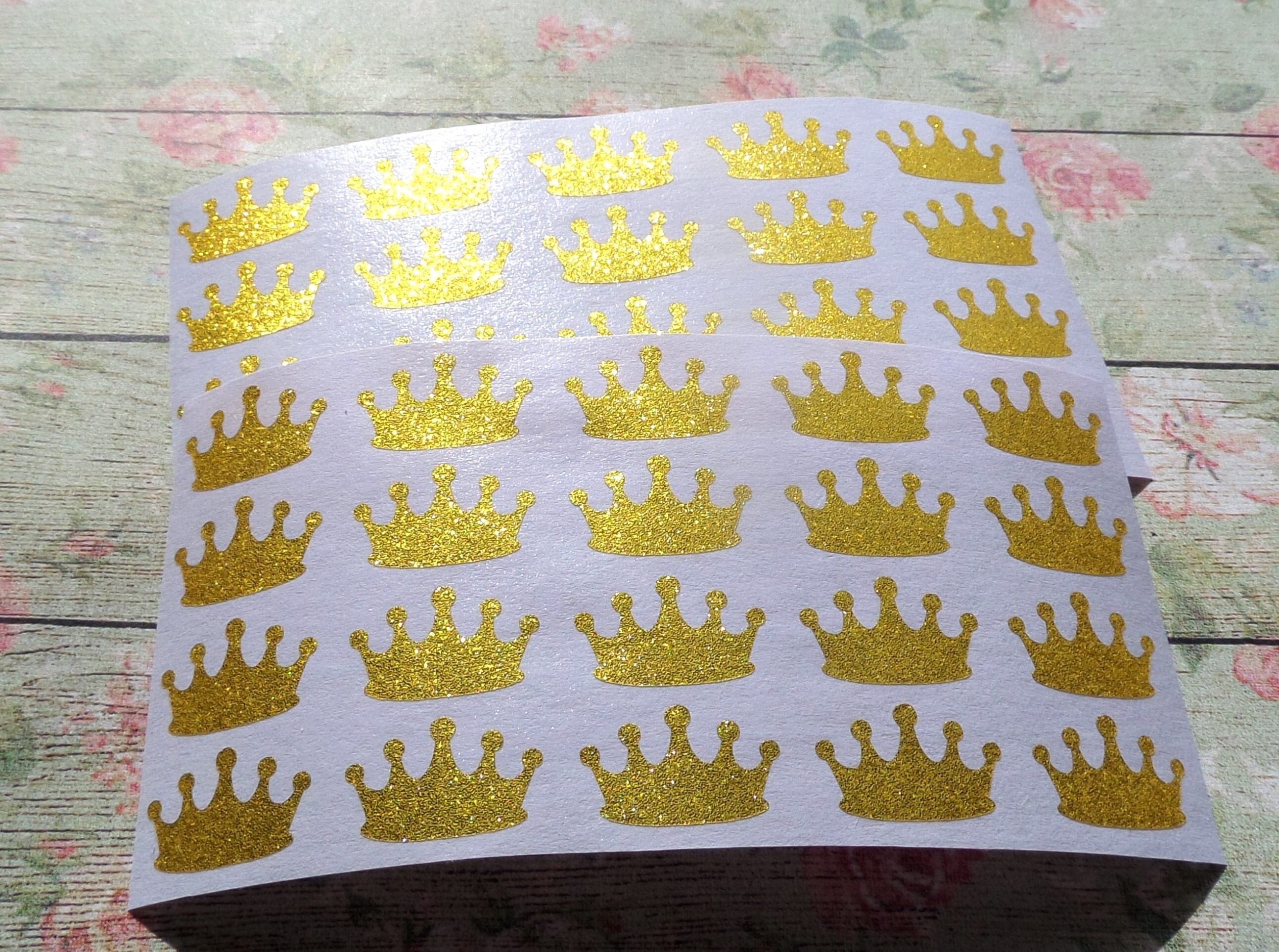 150 Tiny Glitter Crown Stickers Quinceanera Princess Party - Etsy