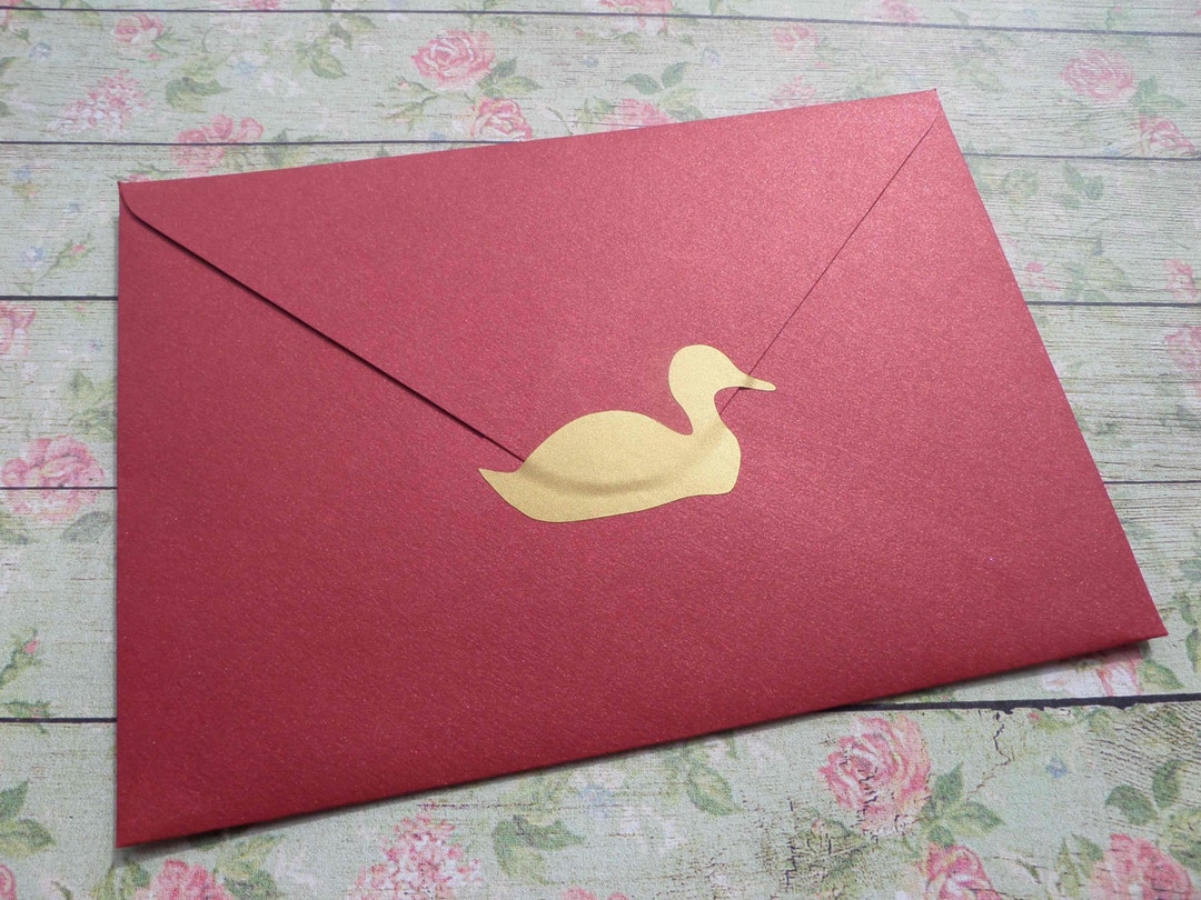 35 Duck Stickers, Duck Dinner Invitation Seals, Vinyl Duck Decals, Gold ...