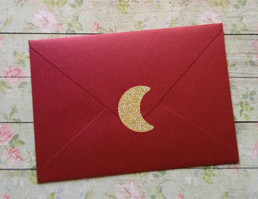 Glitter Moon Stickers, Envelope Seal, Craft Supply, 0.5- 1.5in (1.9 -3 ...