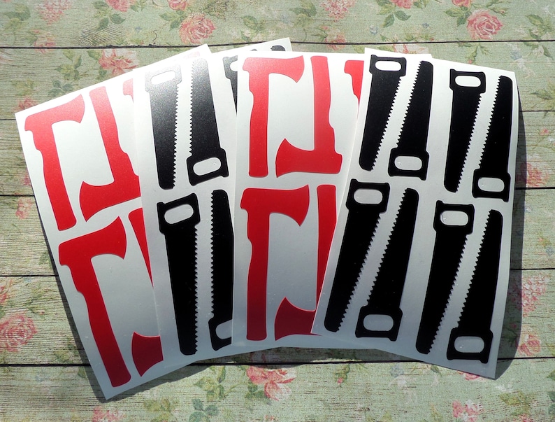 32 Lumberjack Party Decals Tool Stickers Axe Saw | Etsy