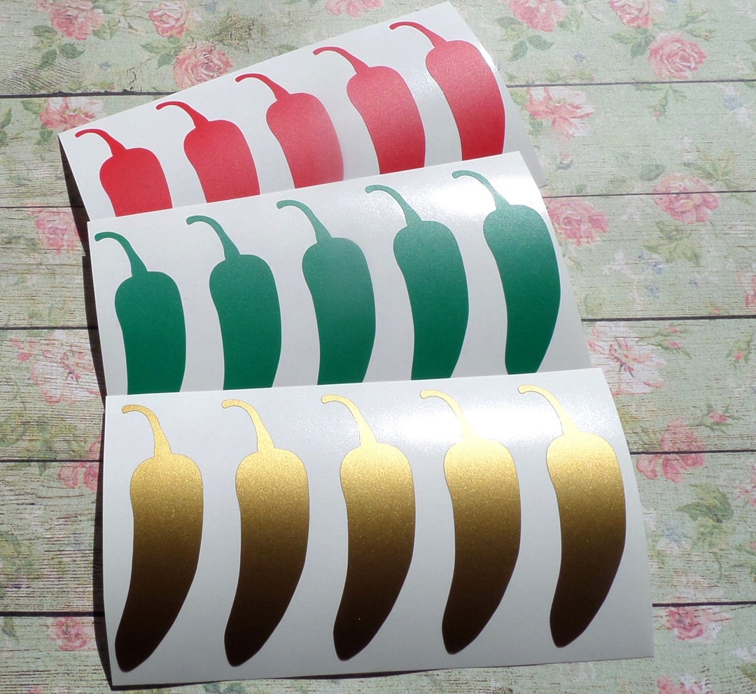 Jalapeno Pepper Stickers: Spicy Food Decals, Fiesta Party Favors (set ...