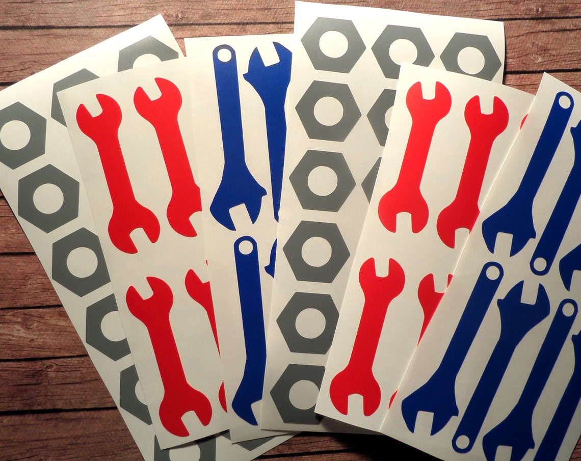 42 Tool Stickers Tool Decals Spanner Wrench Crew Tools - Etsy