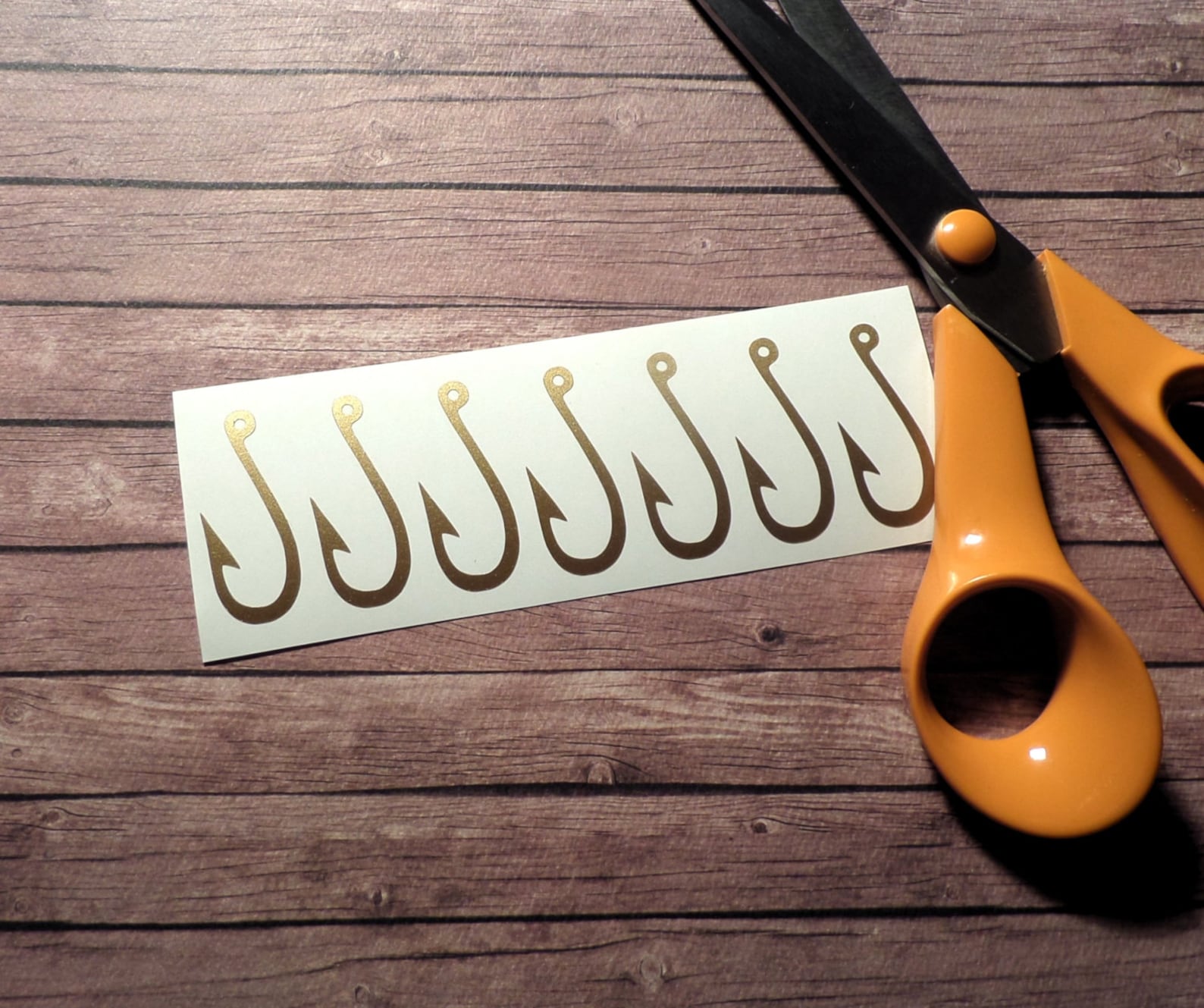 Fish Hook Stickers: Small Vinyl Decals, Nautical Decor - Etsy