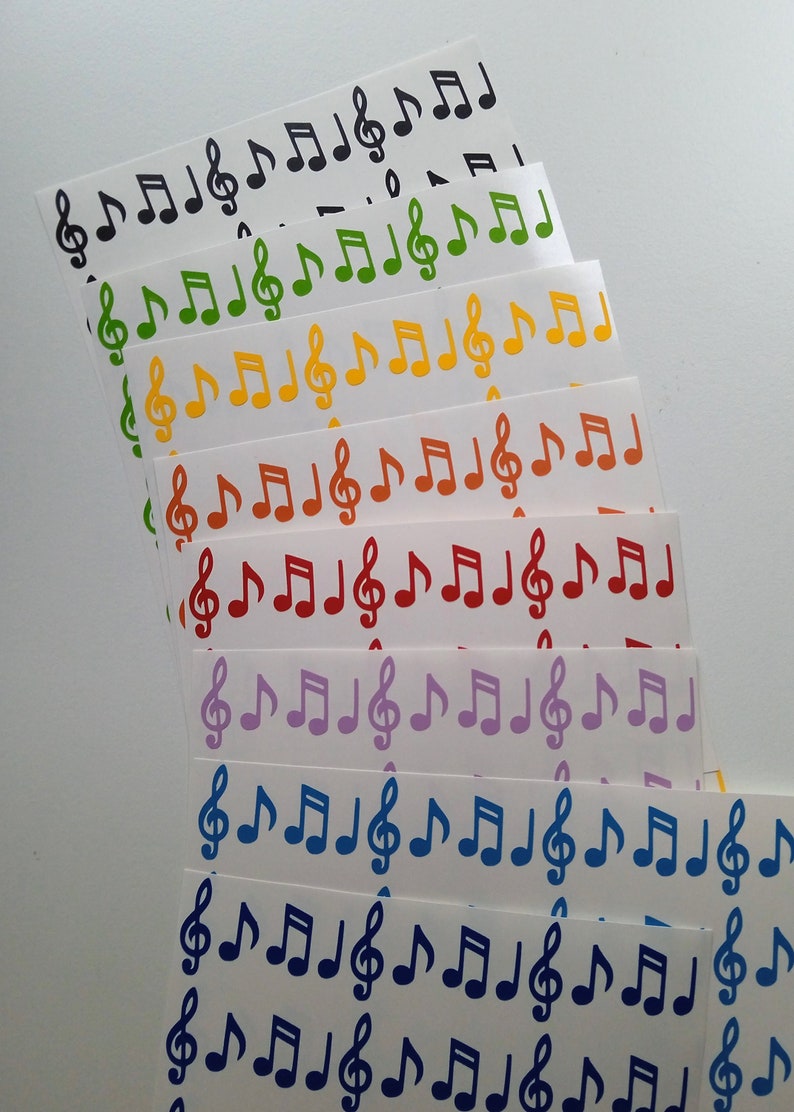 200 Tiny Music Notes Stickers Vinyl Decals 50x4 - Etsy Sweden