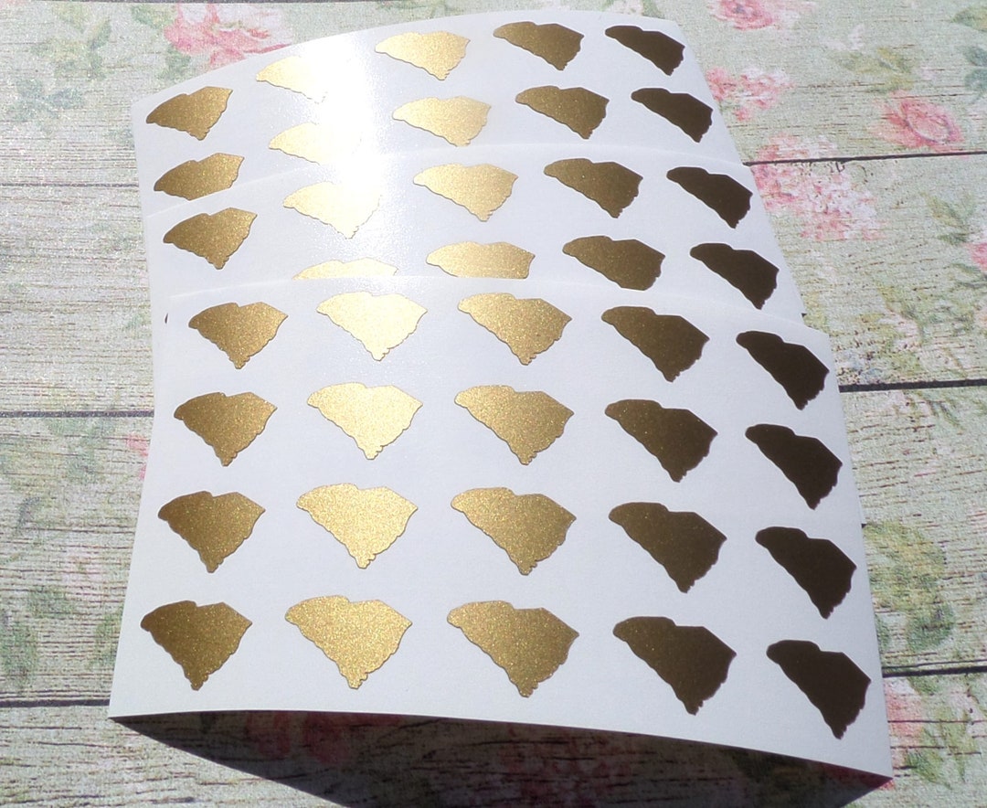 150 Tiny South Carolina Stickers, Map Outline Shape, Destination ...