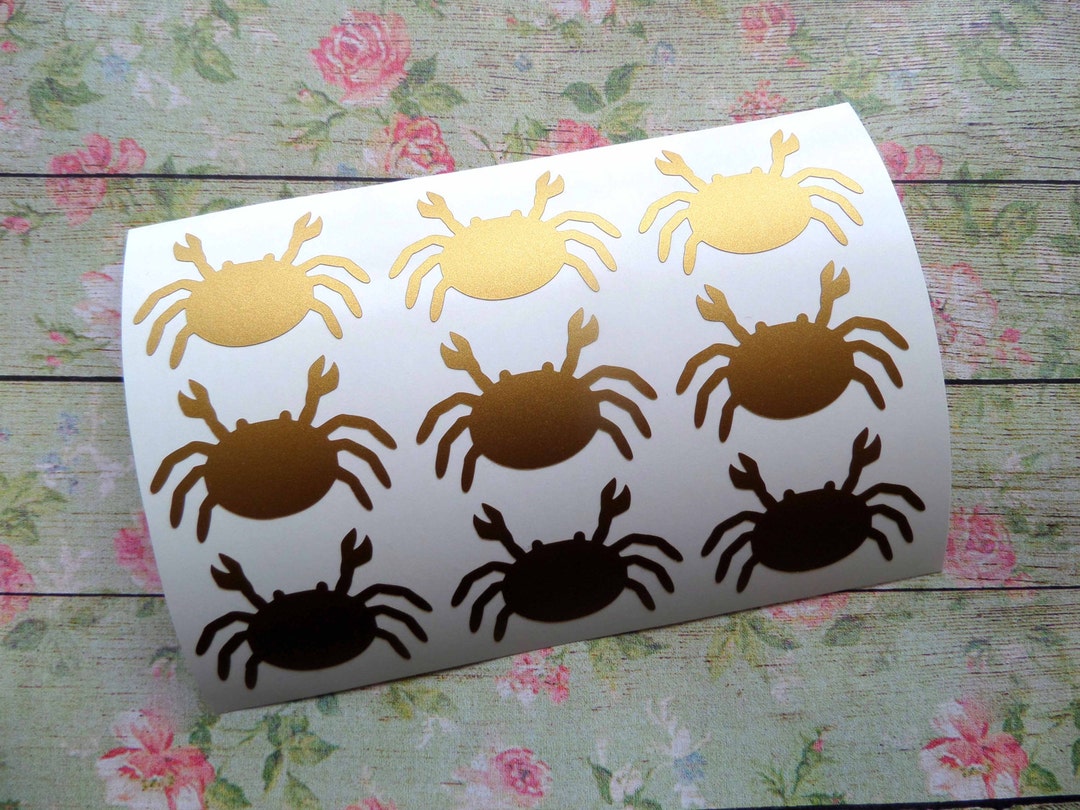 40 Vinyl Crab Stickers, Crab Decals, Under the Sea Party, Removable ...