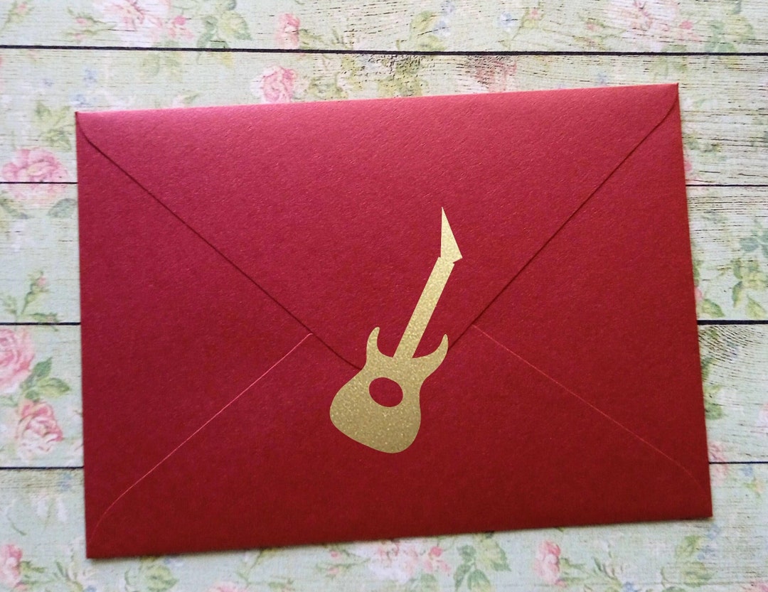 Guitar Stickers, Musical Instrument, Envelope Seal, Craft Supply, 0.75 ...
