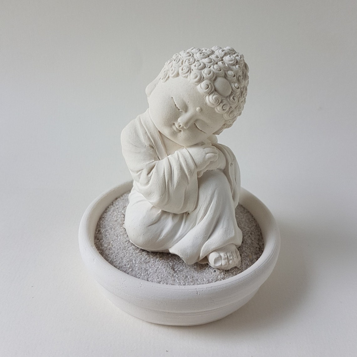 Miniature Little Meditation Monk 1803 W/small Dish Holder Set - Etsy