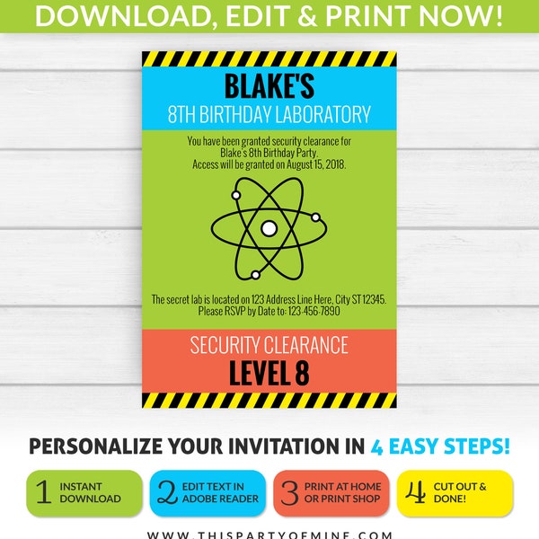 Science Invitation - Etsy