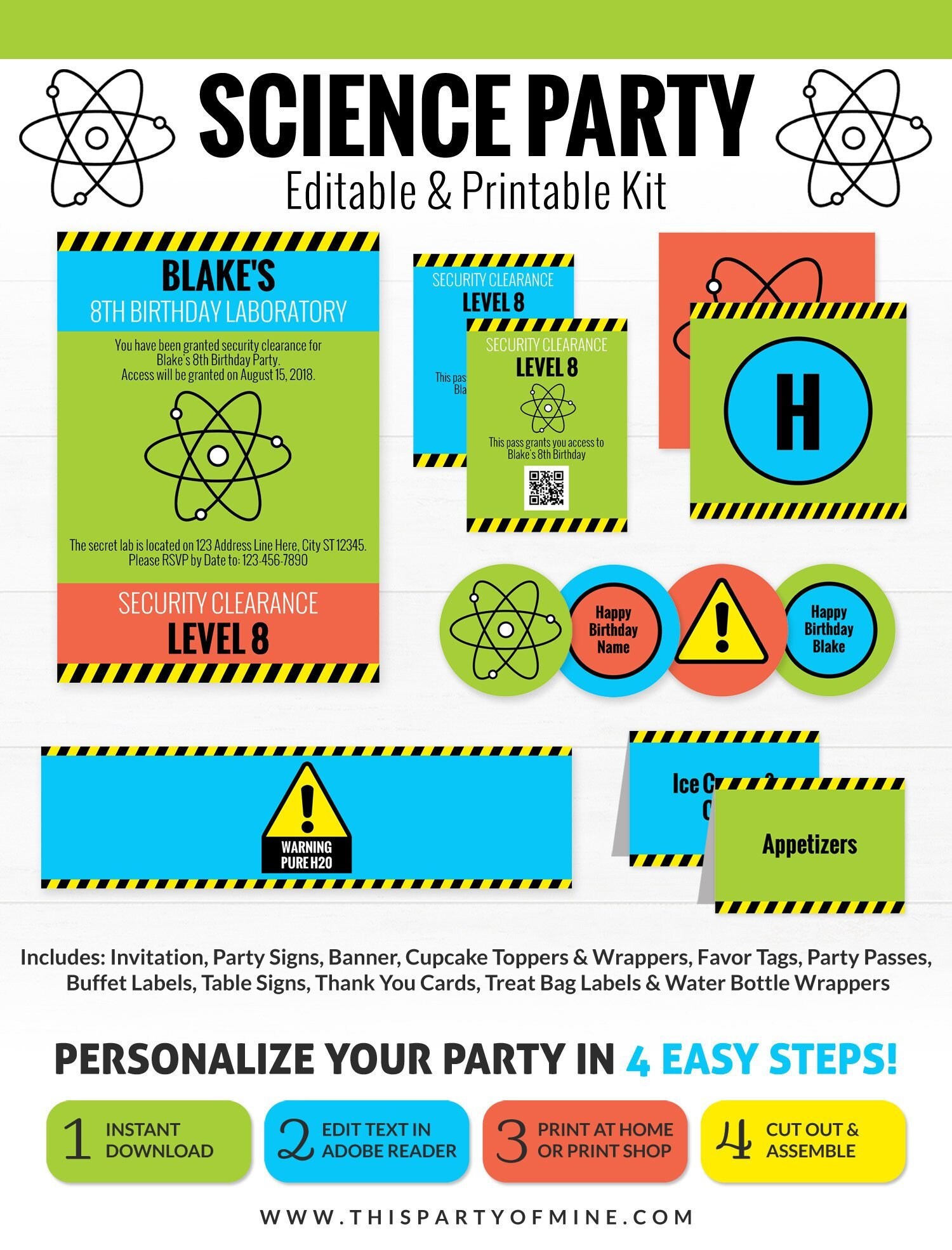 Science Party Decorations Sience Birthday Party Printable - Etsy