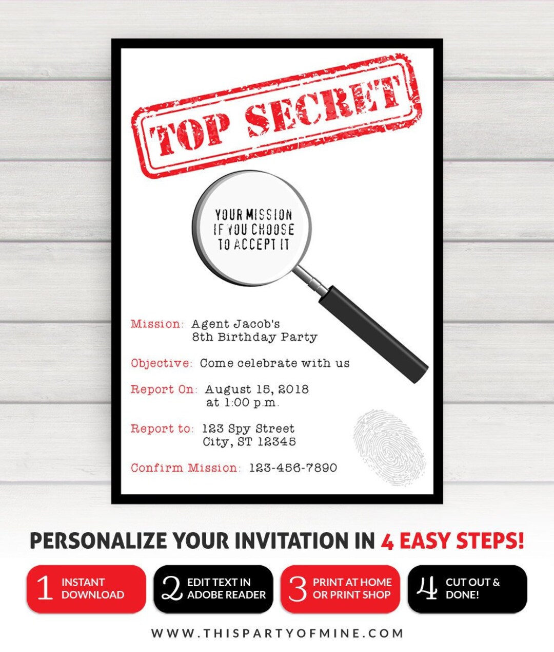 Spy Invitation, Spy Party Invitation, Spy Birthday Invitation - Etsy UK