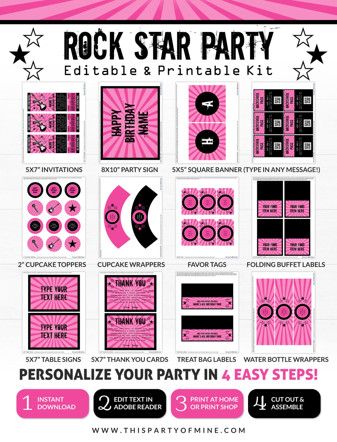 Rock Star Party Decorations Rockstar Birthday Party - Etsy