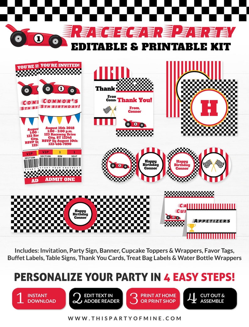 Race Car Party Decorations Race Car Birthday Party - Etsy