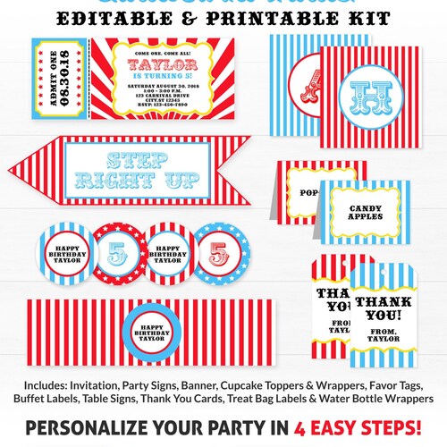 Carnival Pinwheels Templates INSTANT DOWNLOAD Printable - Etsy