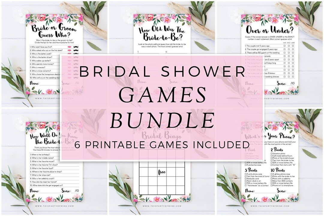 Printable Bridal Shower Games Bundle - Etsy