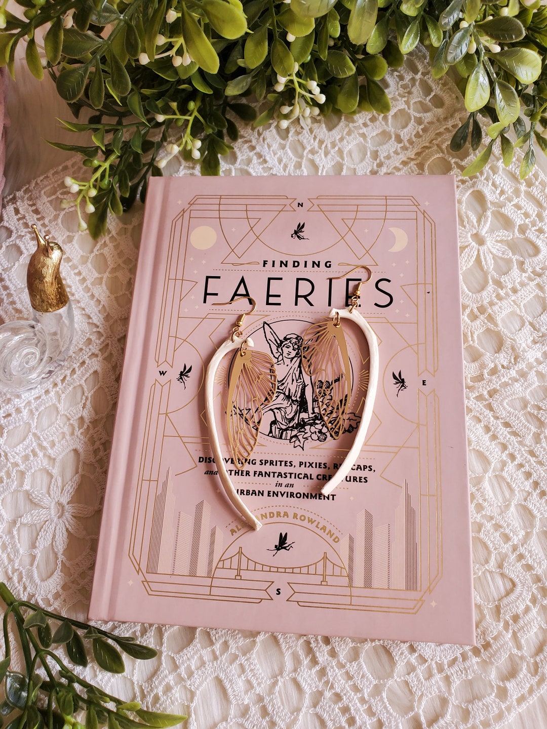 Fox Rib Bone Gold Cicada Insect Fairy Wing Earrings Goblincore Elven ...