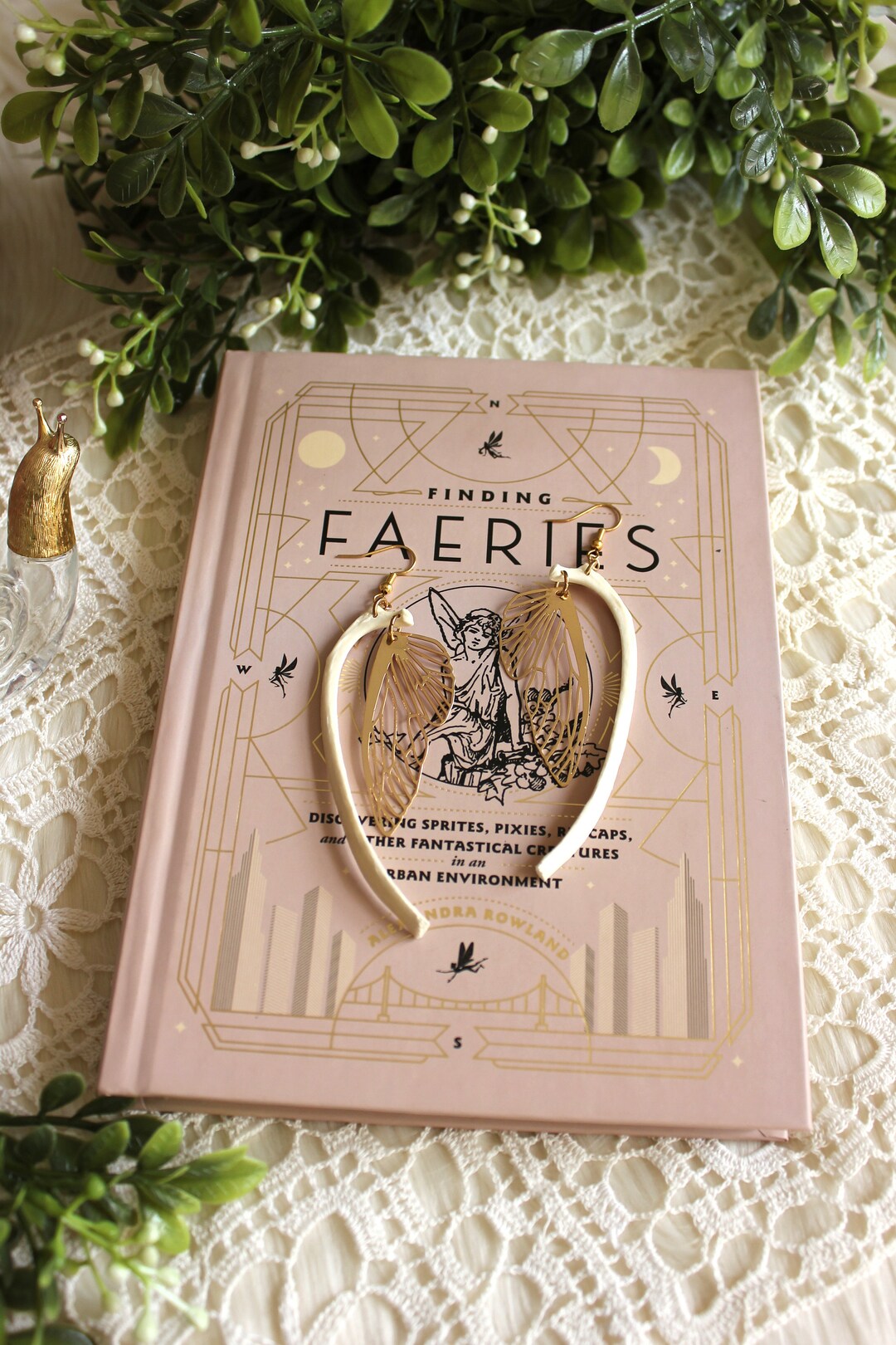 Fox Rib Bone Gold Cicada Insect Fairy Wing Earrings | Goblincore ...