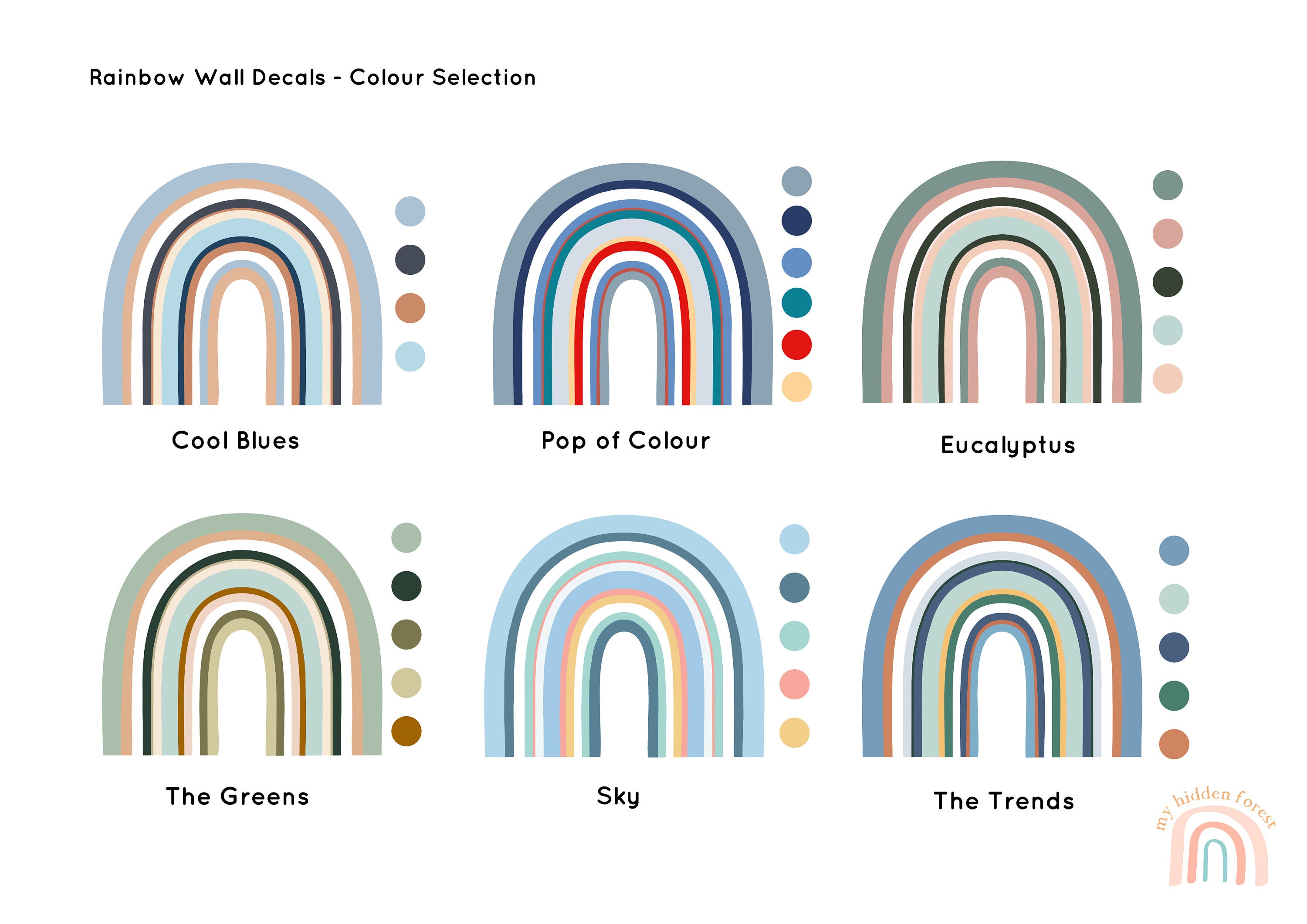 NEW Rainbow Arch Wall Decals MAXI includes Free Spot - Etsy Hong Kong