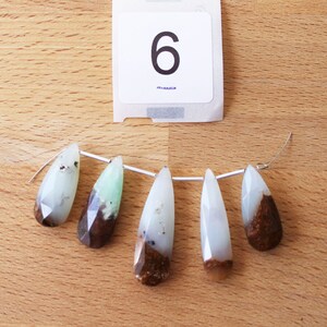 AA Bi Colour Chrysoprase aka. Boulder Chrysoprase Long Drops Split Into ...