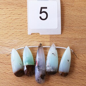 AA Bi Colour Chrysoprase aka. Boulder Chrysoprase Long Drops Split Into ...